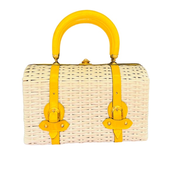 Vintage | Bags | Vintage 6s Lewis Hand Woven Rattan Handbag Authentic ...